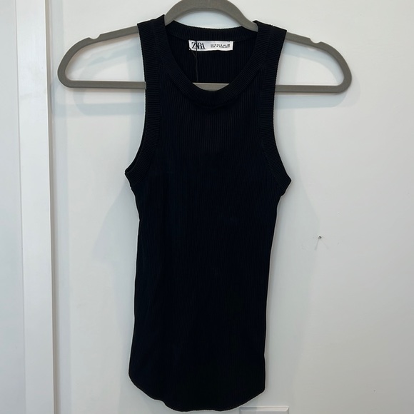 Zara | Tops | Zara Black Basic Top With Tags | Poshmark